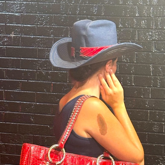 Double D Ranch | Accessories | Beautiful Denim Western Cowboy Hat ...